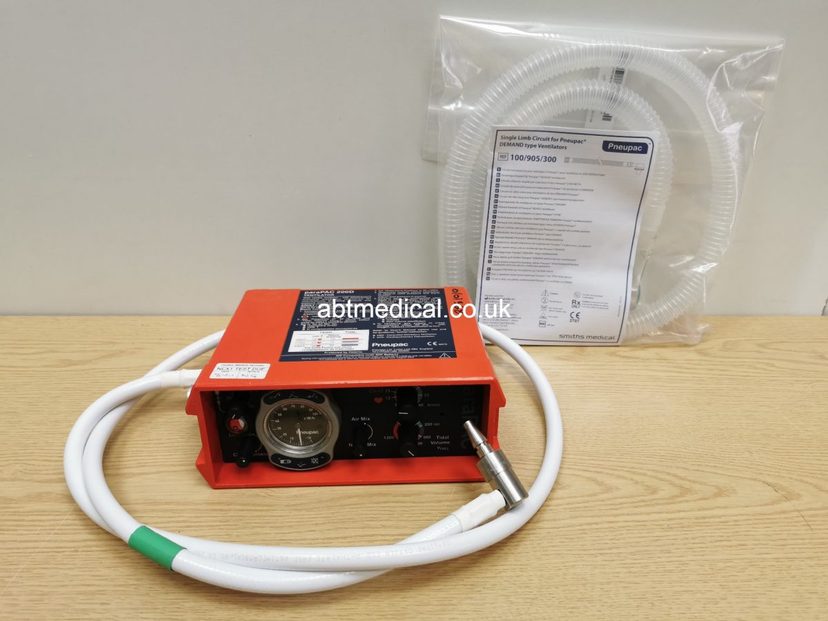 Pneupac paraPac 200D MRI Compatible Ventilator with O2 + Circuit Hose ...