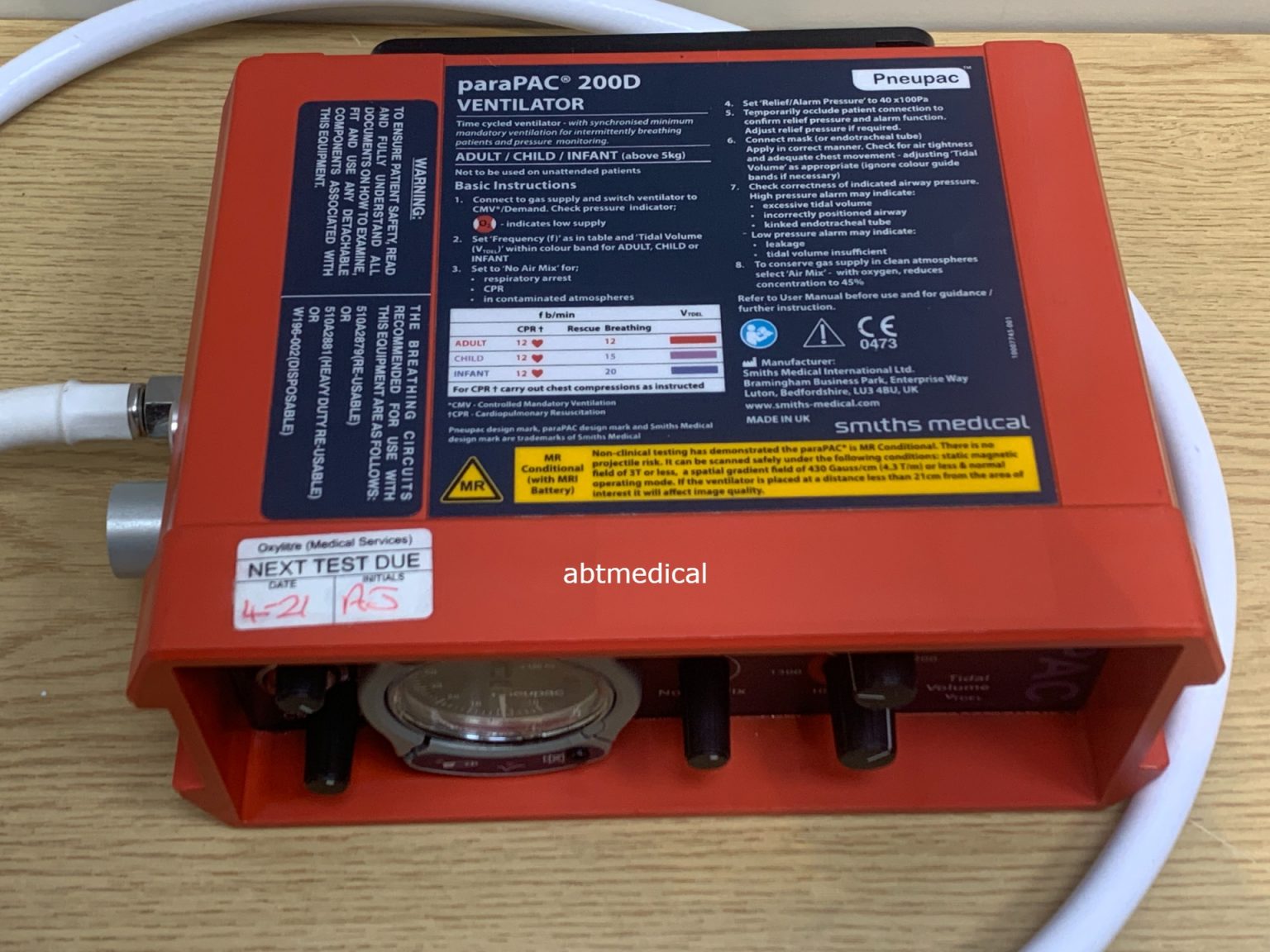 Pneupac Smith paraPac 200D MRI Compatible Ventilator – Welcome to